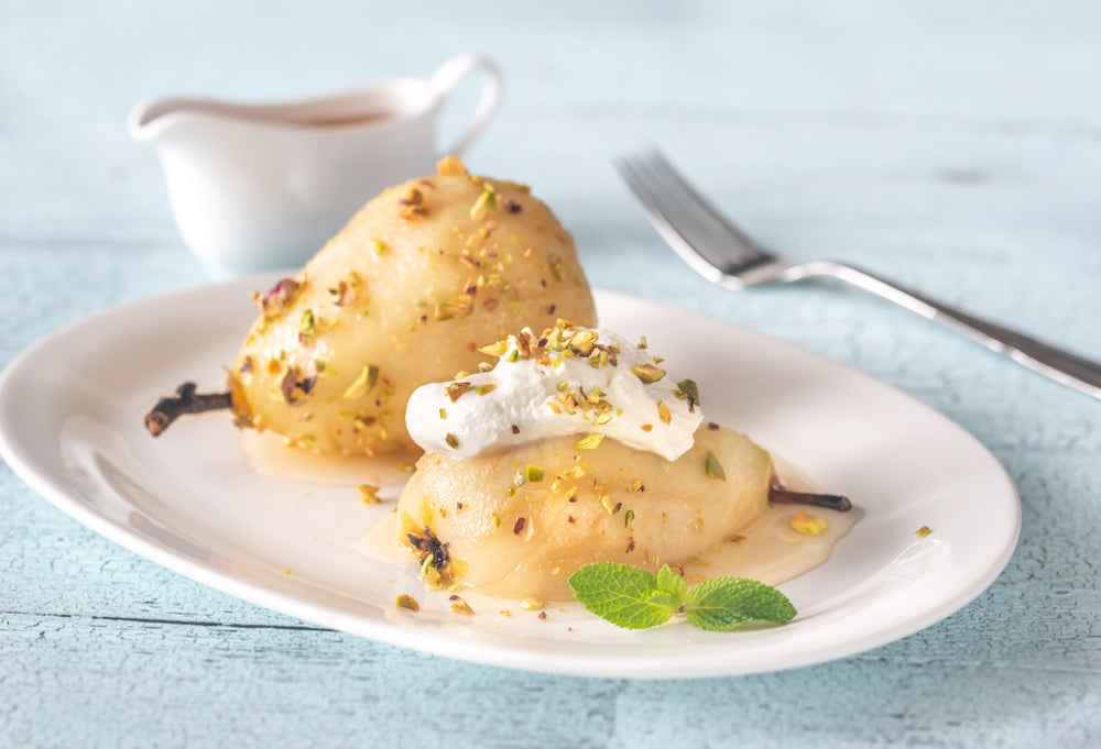 Pear & Ginger Green Tea Poached Pears