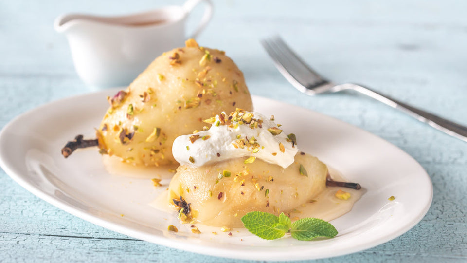 Pear & Ginger Green Tea Poached Pears